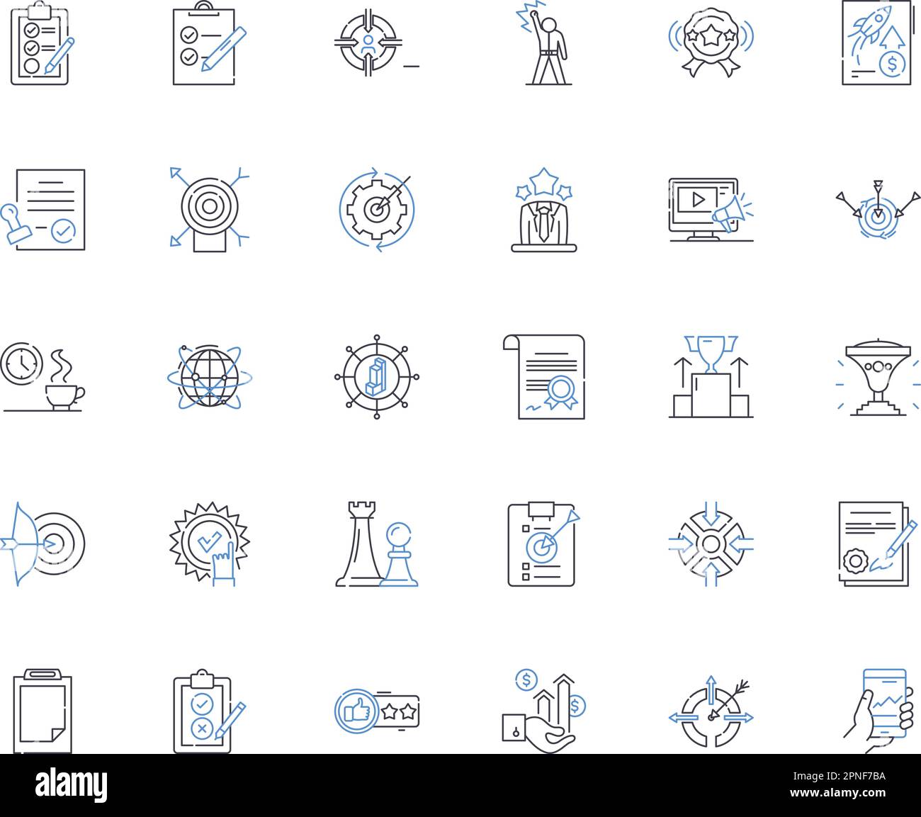 Unified governance line icons collection. Structure, Coordination, Oversight, Regulation ...