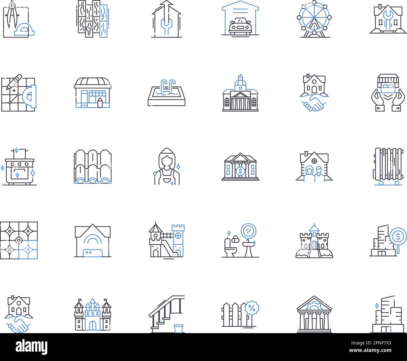 Abode line icons collection. Home, House, Dwelling, Residence, Habitat ...