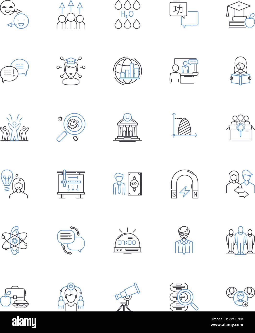 Exploring learning line icons collection. Discovery, Experimentation ...