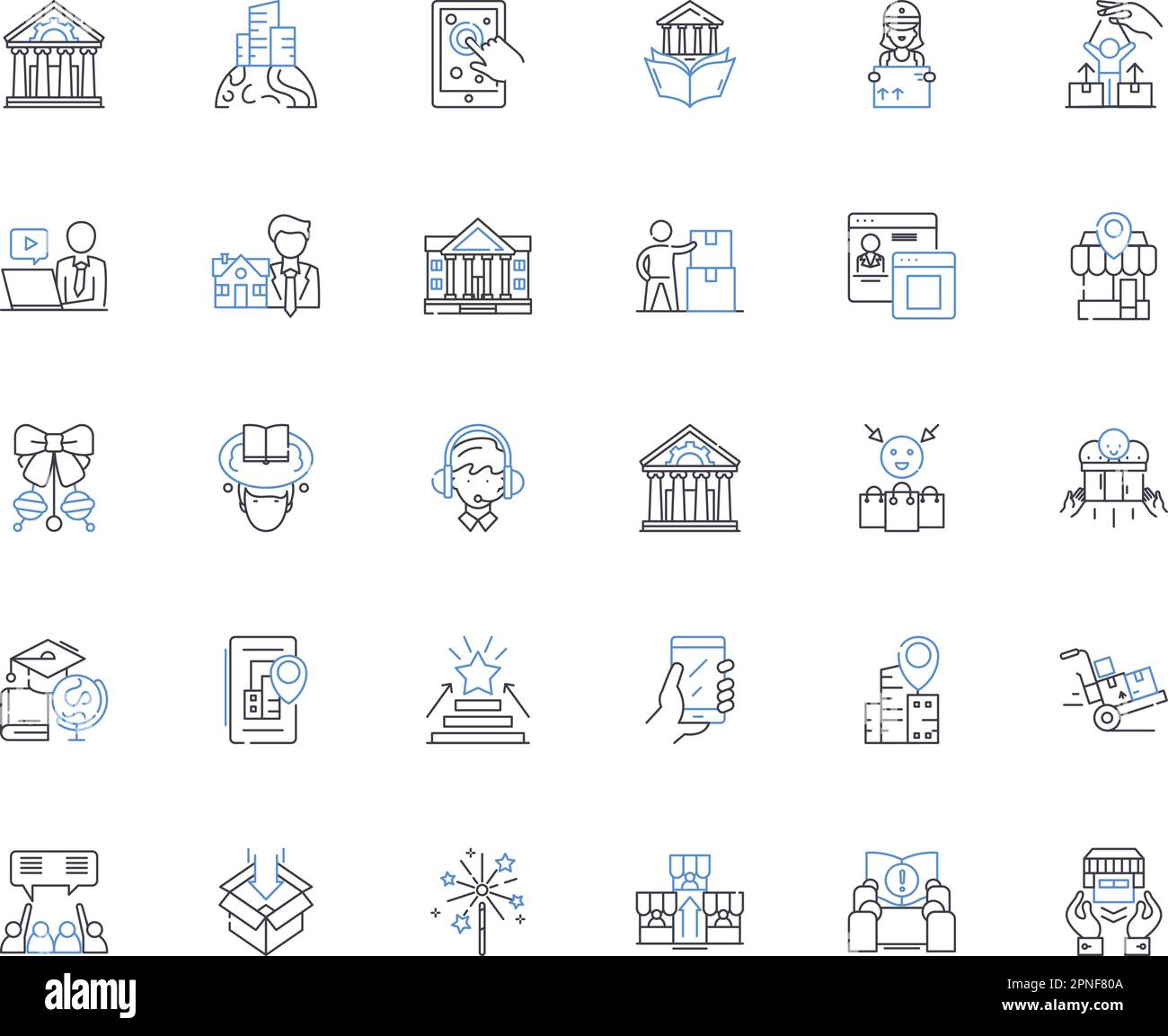 Postal delivery within cities line icons collection. Courier, Parcel ...