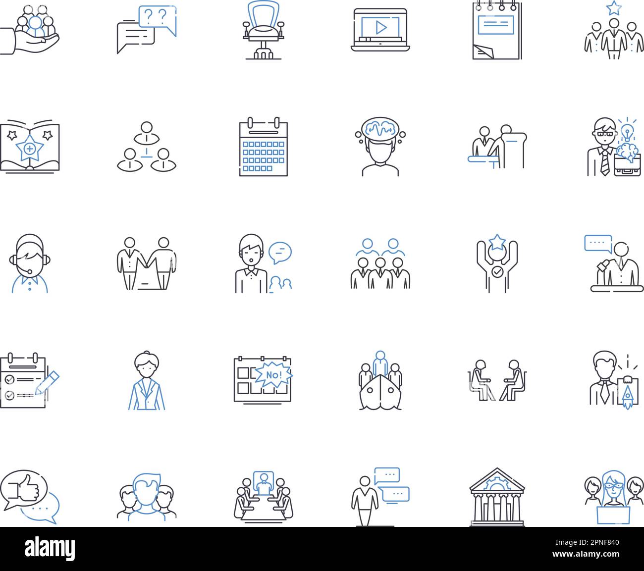 Reputation Building Line Icons Collection Credibility Trusrthiness