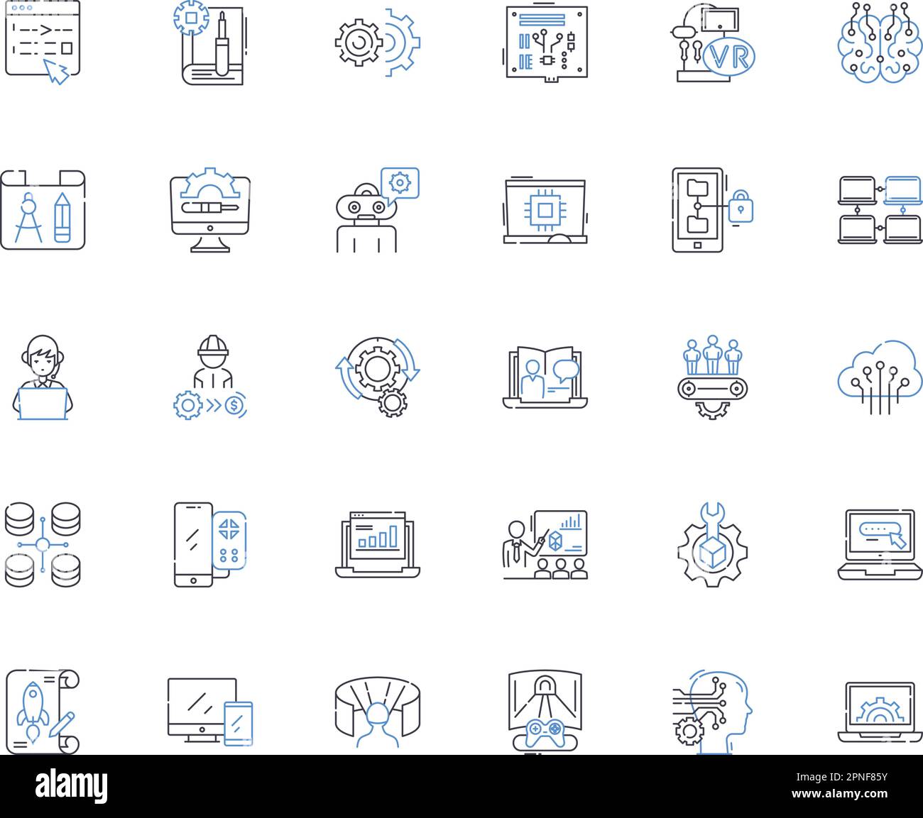 Software Program Line Icons Collection Interface Functionality User Friendly Compatibility