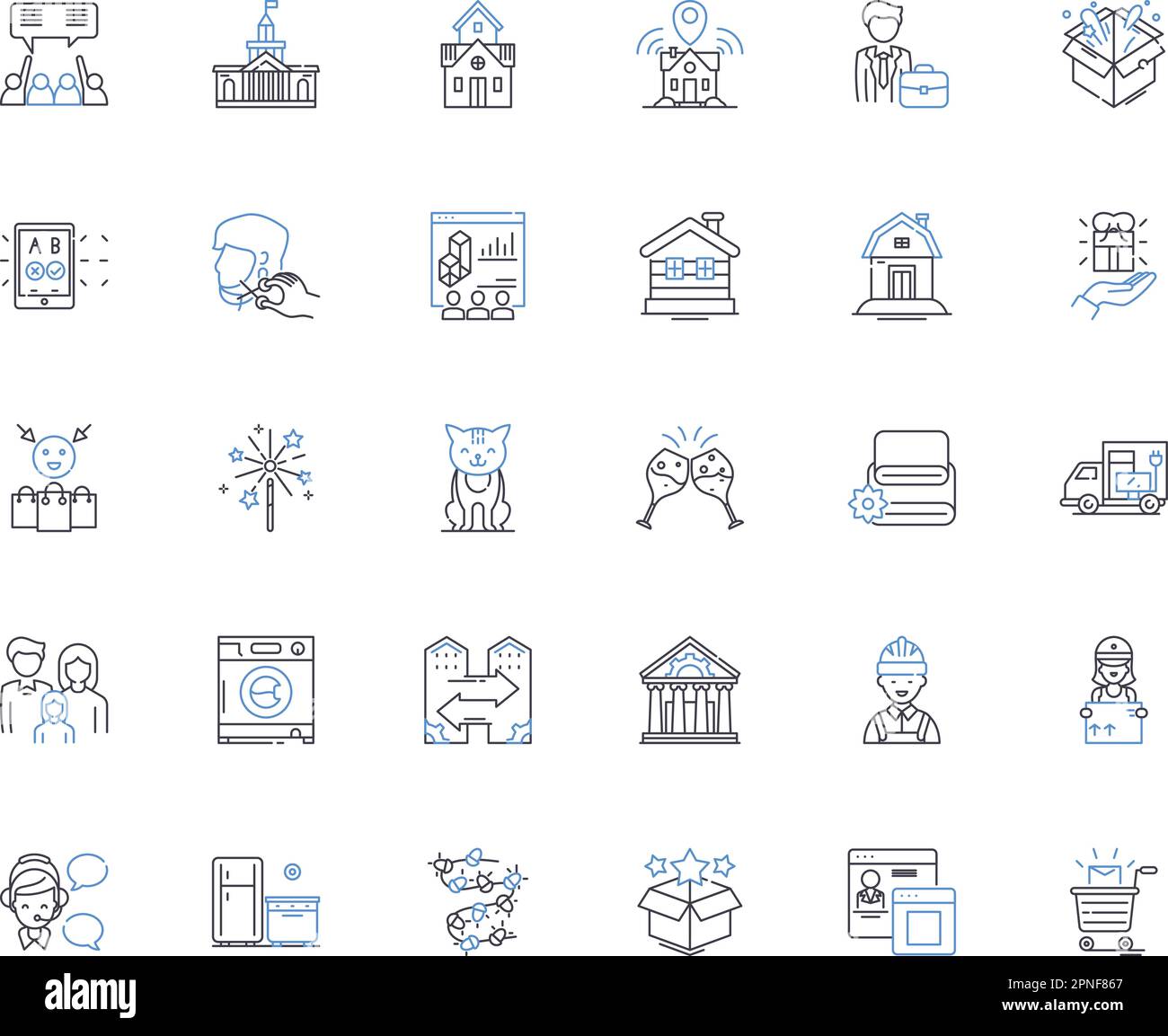 Social Spaces Line Icons Collection Community Connection Gatherings