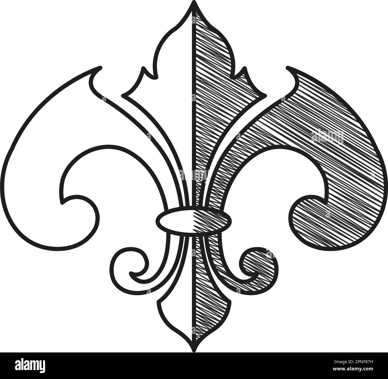 Isolated lys flower symbol sketch icon Vector Stock Vector Image & Art ...