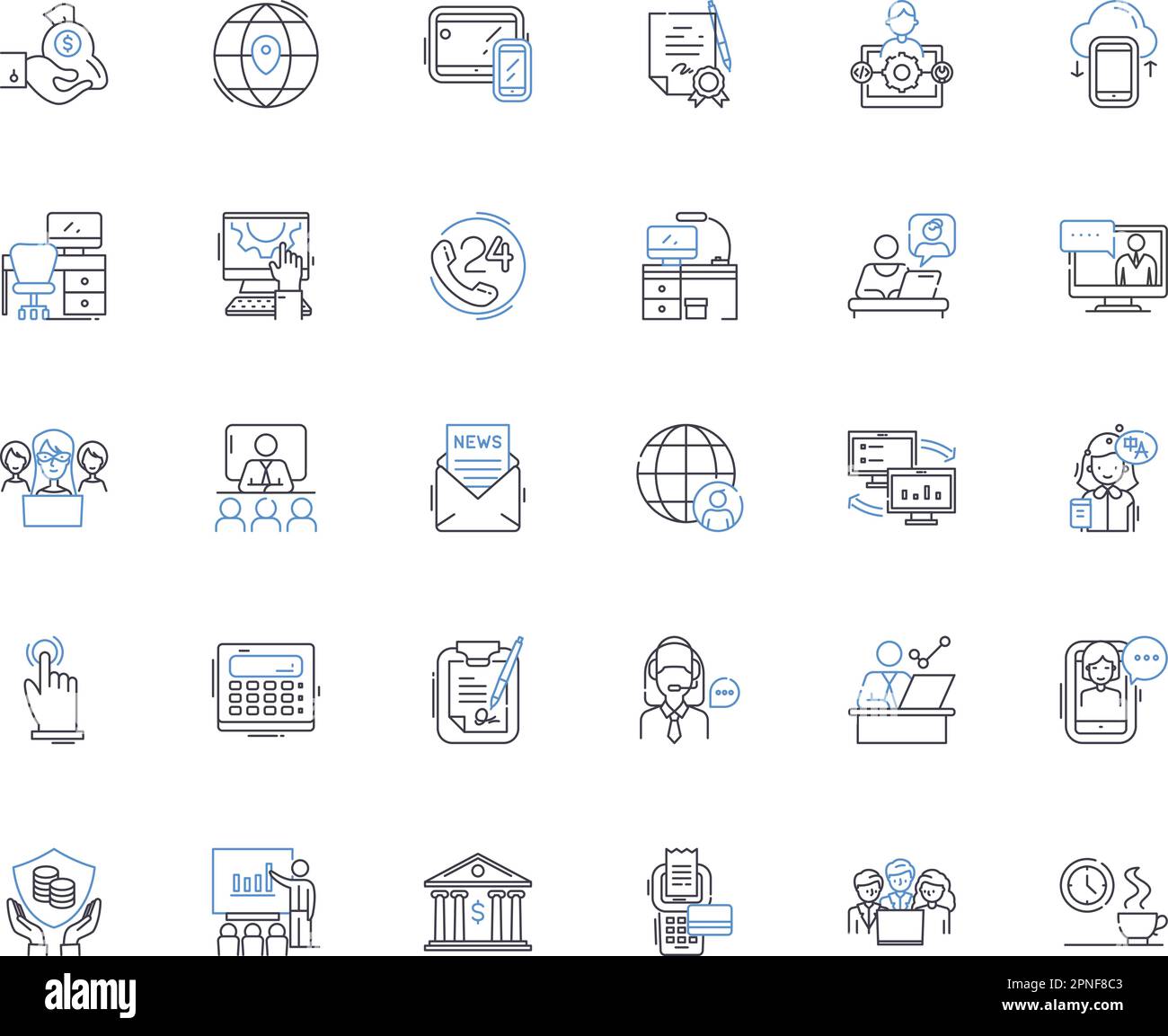Company concern line icons collection. Efficiency, Sustainability ...
