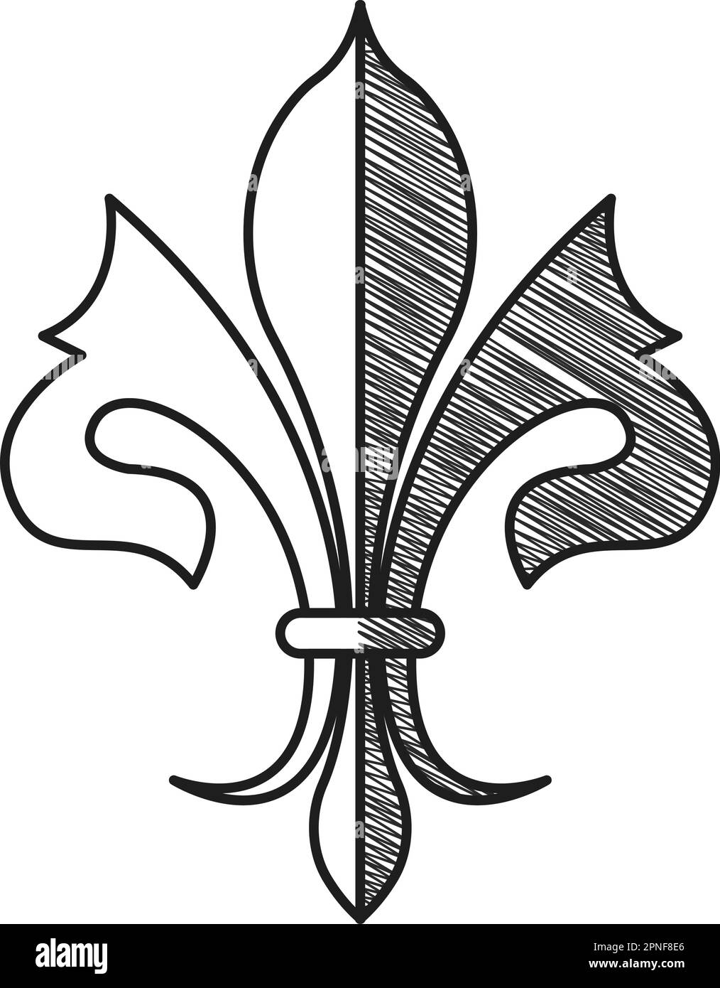 Isolated lys flower symbol sketch icon Vector Stock Vector Image & Art ...