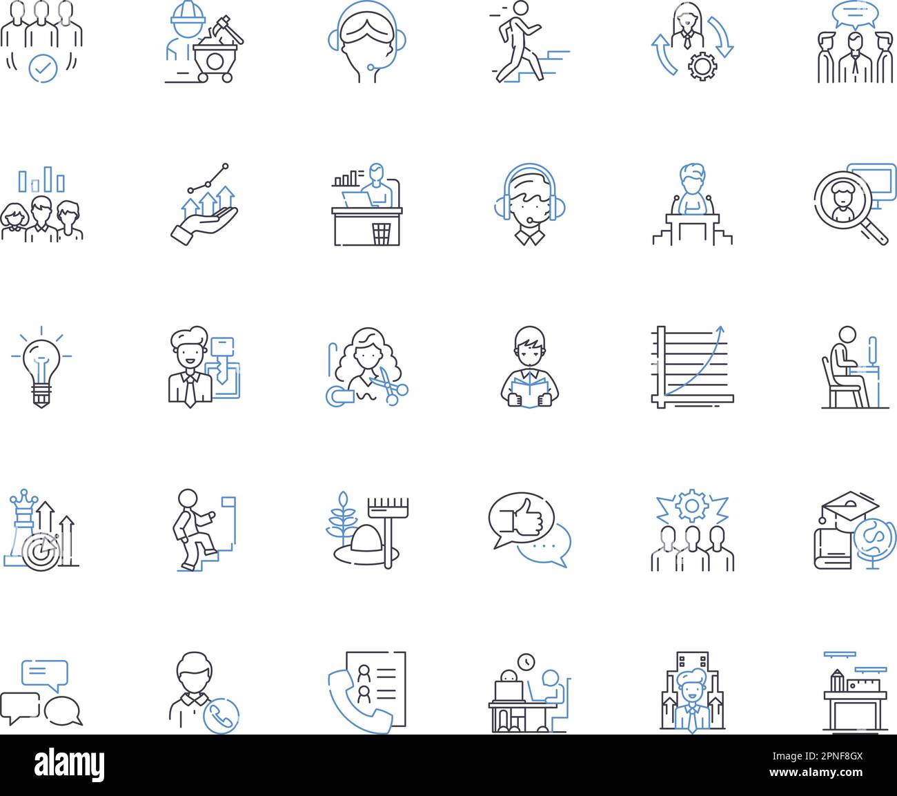 Personnel sequence line icons collection. Hiring, Screening, Recruiting ...