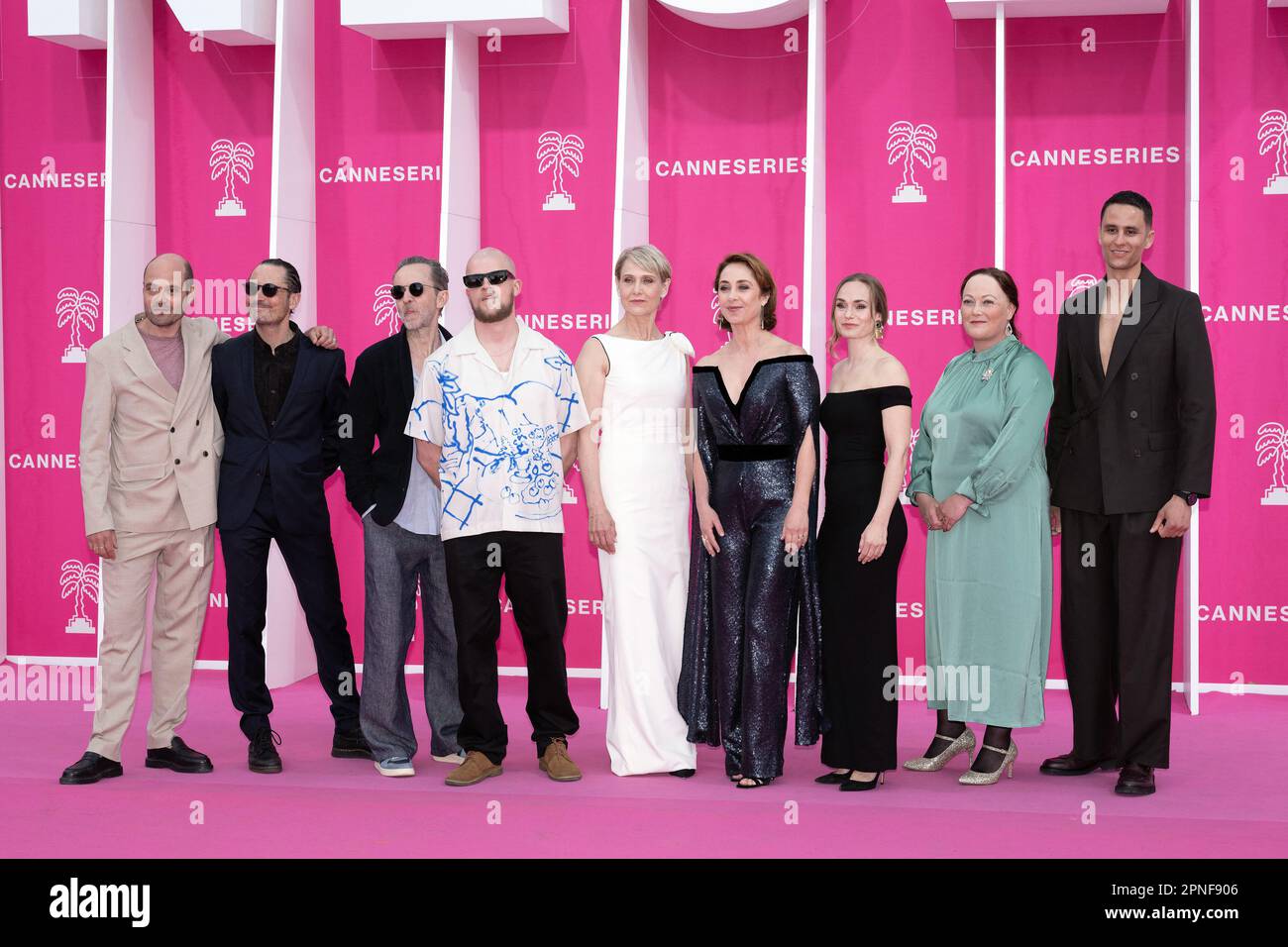 Cannes, France. 19th Apr, 2023. David Dencik, Michael Noer, Kim Fupz ...