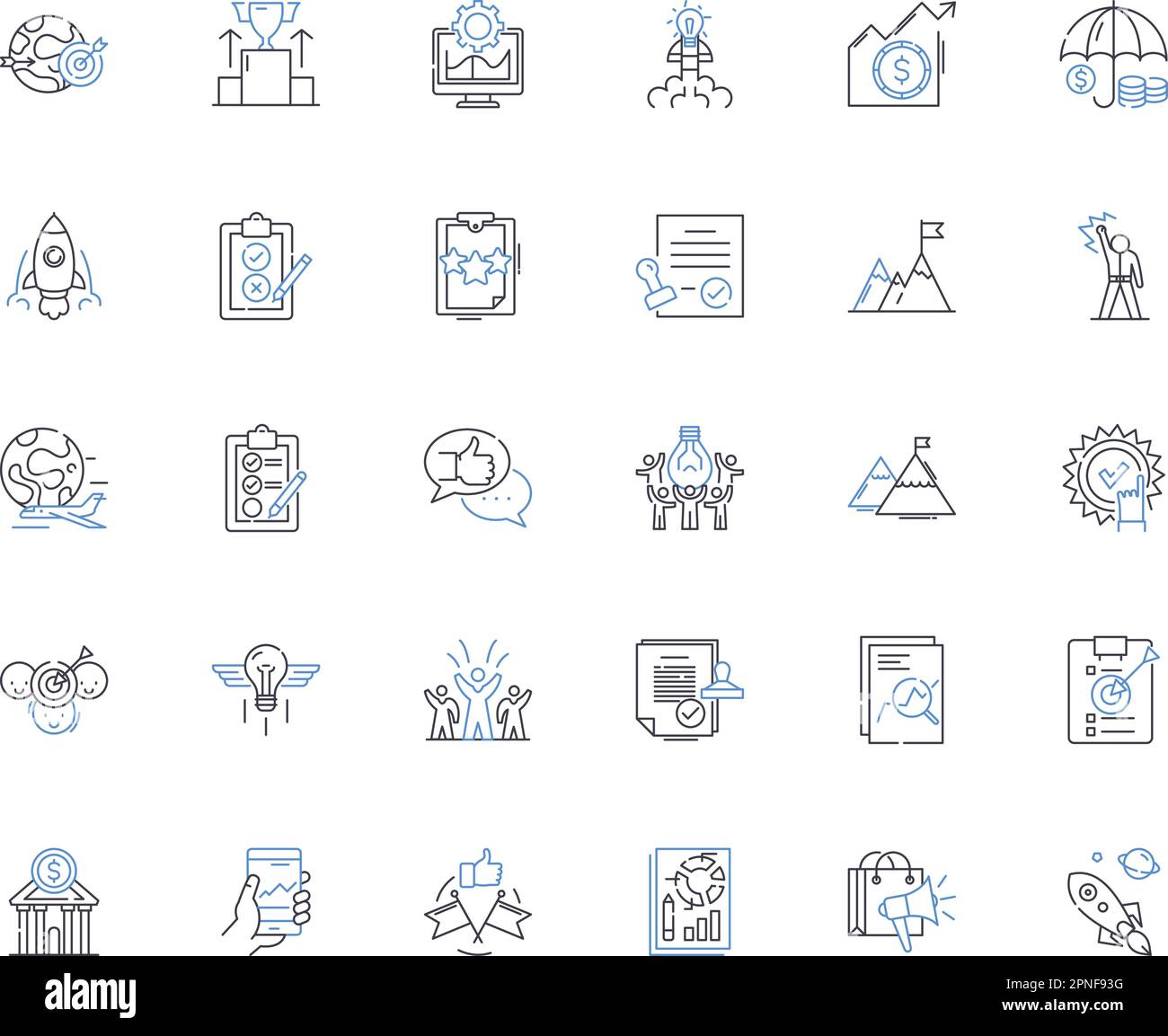 Business prosperity line icons collection. Growth, Profit, Success ...