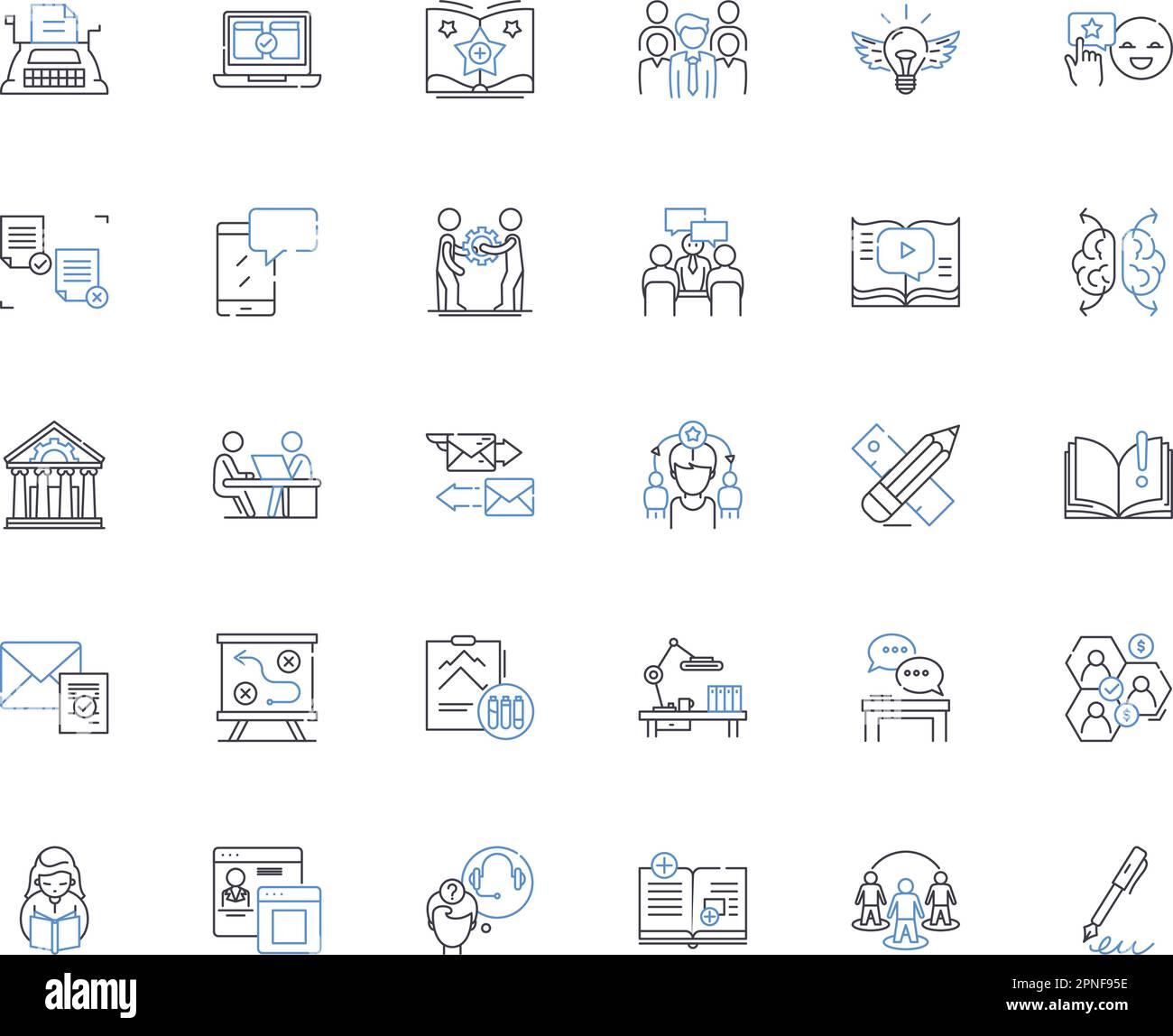 Acquiring Knowledge Line Icons Collection Learning Discovering