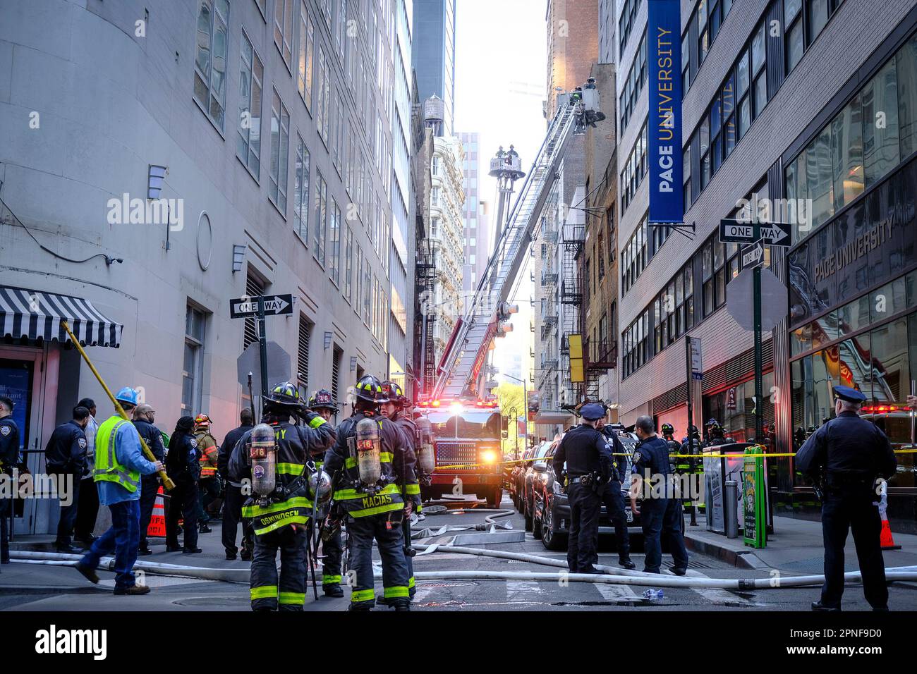 New York, NY, USA. 18th Apr, 2023. Parking Garage Collapse in Lower ...