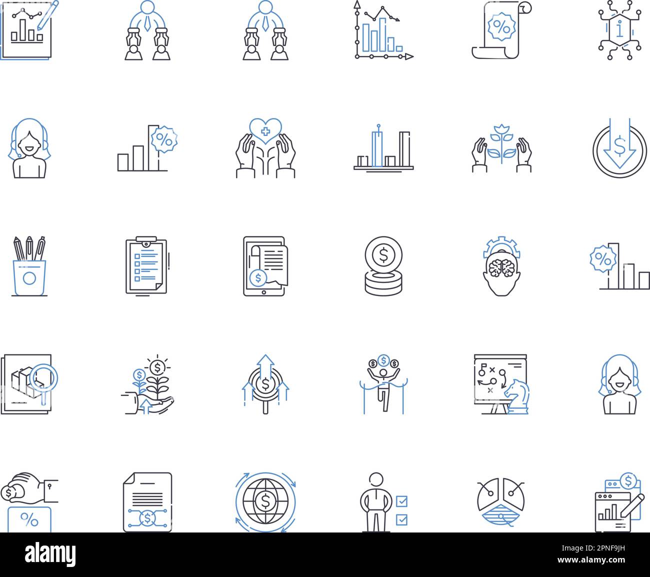 Wealth strategy line icons collection. Investment, Finance, Asset, Portfolio, Savings, Profit ...