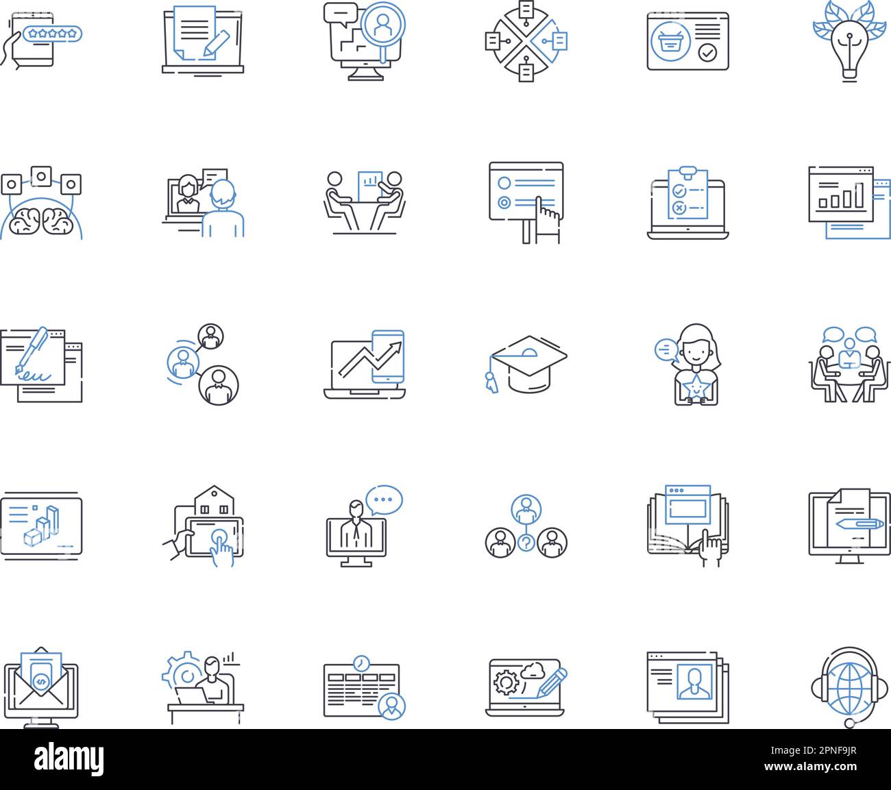 E-Learning line icons collection. Online, Education, Technology ... E-Learning line icons collection. Online, Education, Technology ...