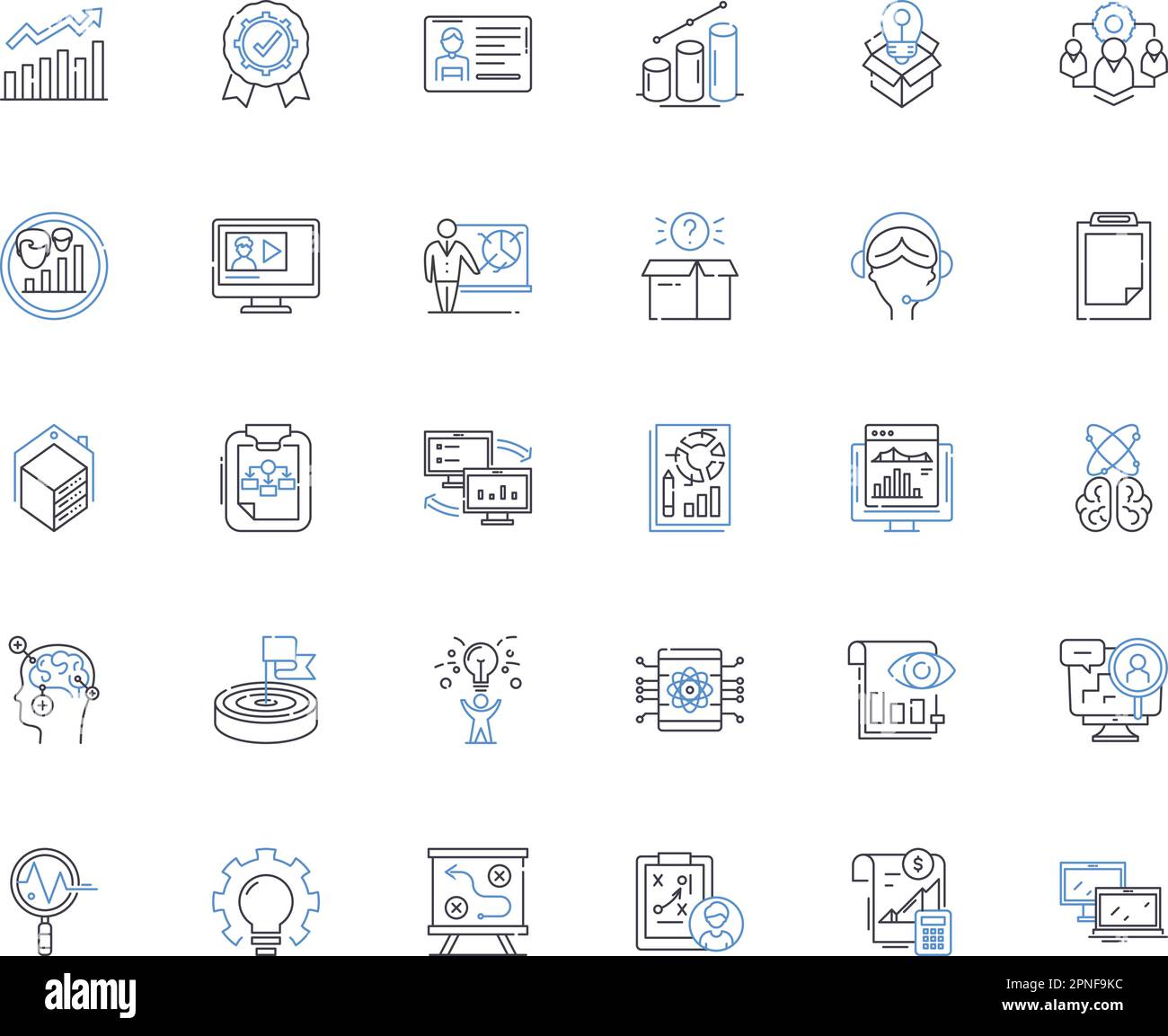 Project Tactics Line Icons Collection Strategy Planning Execution