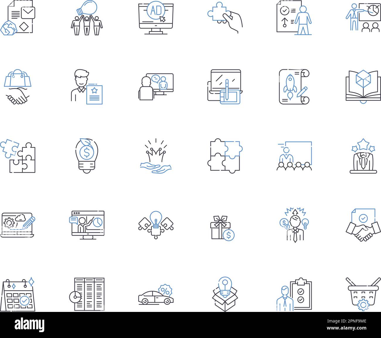 Advertising campaigns line icons collection. Branding, Strategy ...