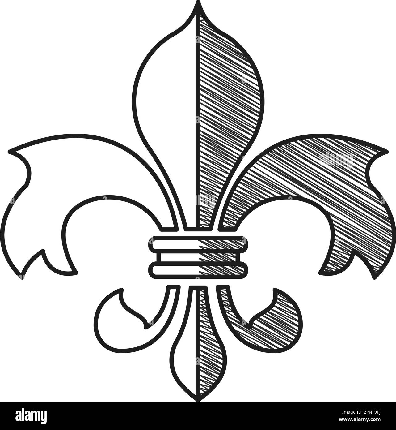 Isolated lys flower symbol sketch icon Vector Stock Vector Image & Art ...