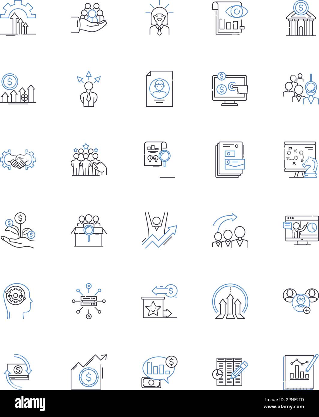 Task Efficiency Line Icons Collection Streamlining Optimization