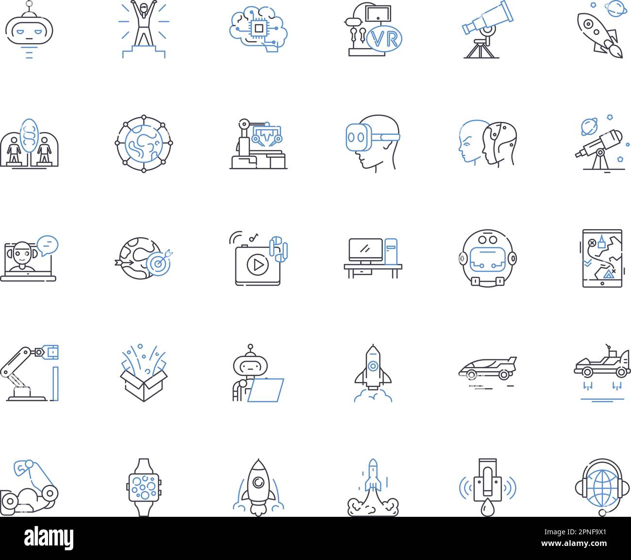 Modern Developments line icons collection. Innovation, Progress ...