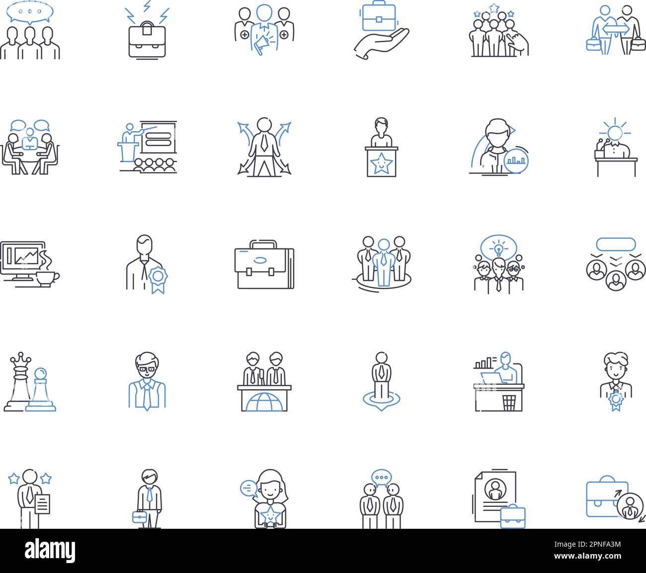 Financial affairs line icons collection. Budgeting, Investments ...