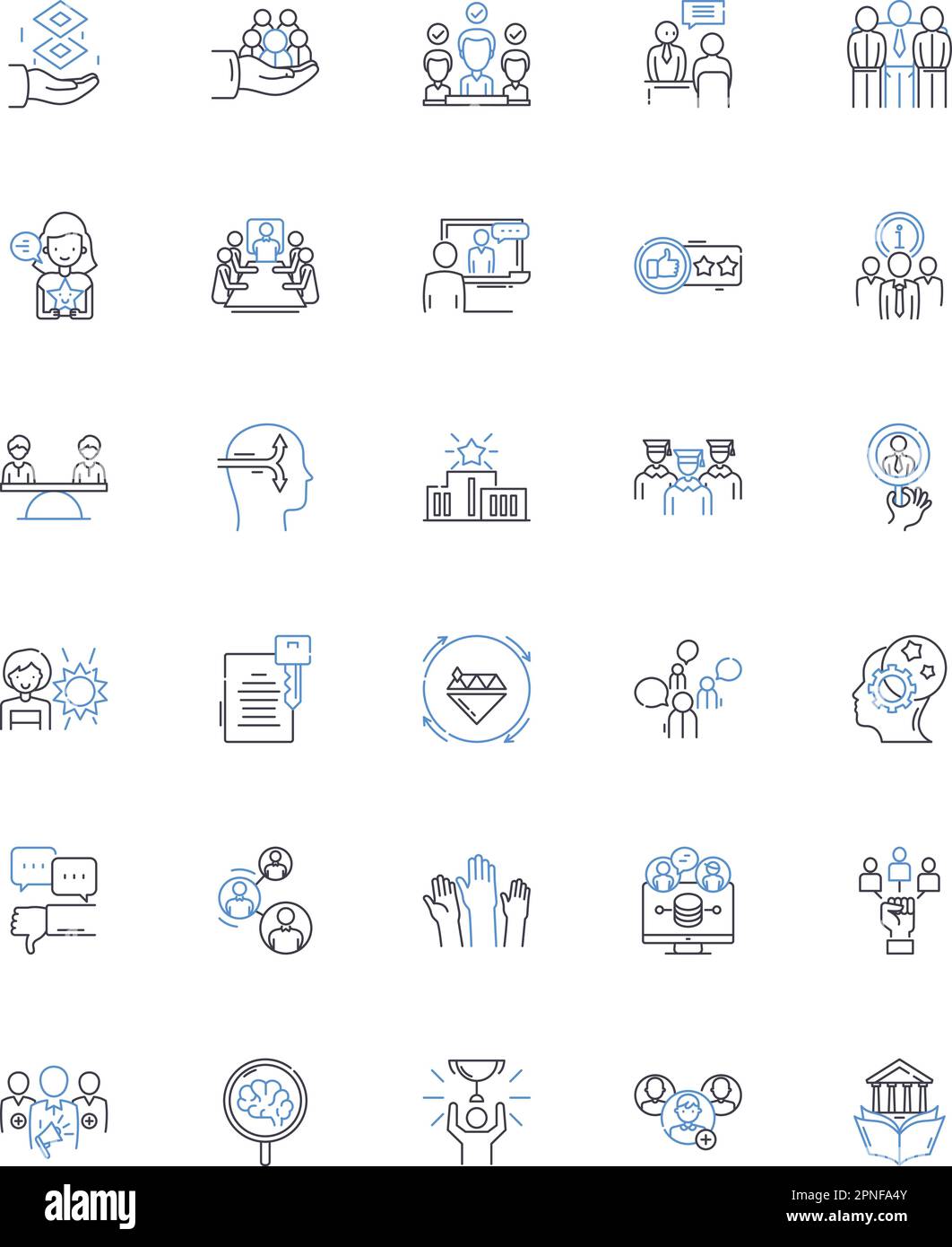 Crew development line icons collection. Teamwork, Leadership ...