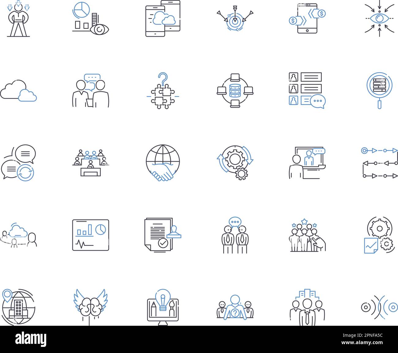 Professional growth line icons collection. Development, Advancement ...