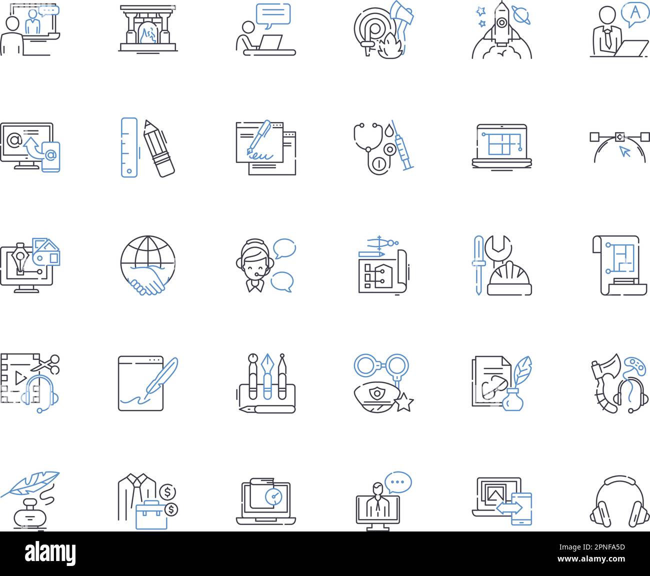 Independent work line icons collection. Autonomy, Freelance, Self ...