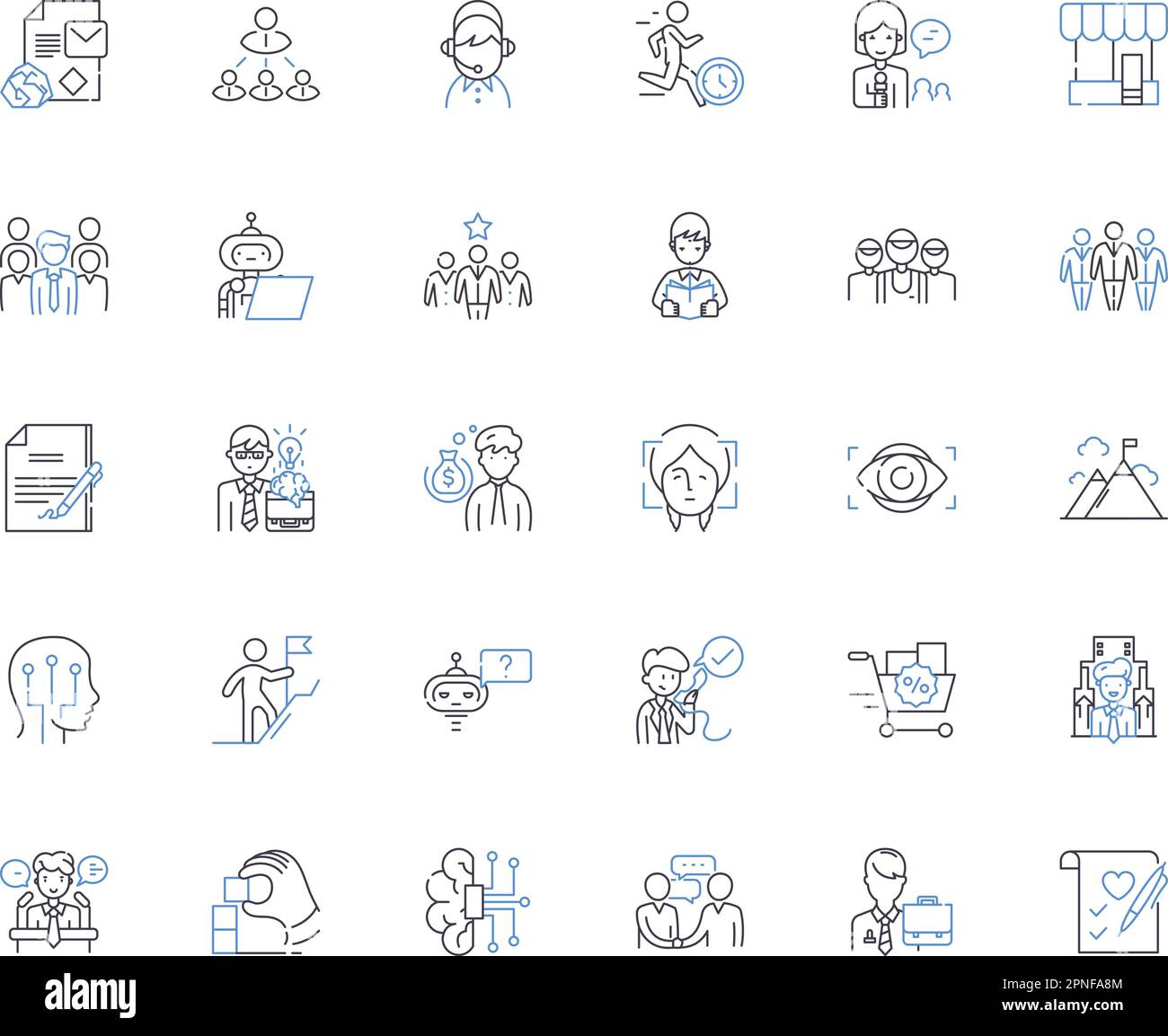 Professional trajectory line icons collection. Development, Advancement ...