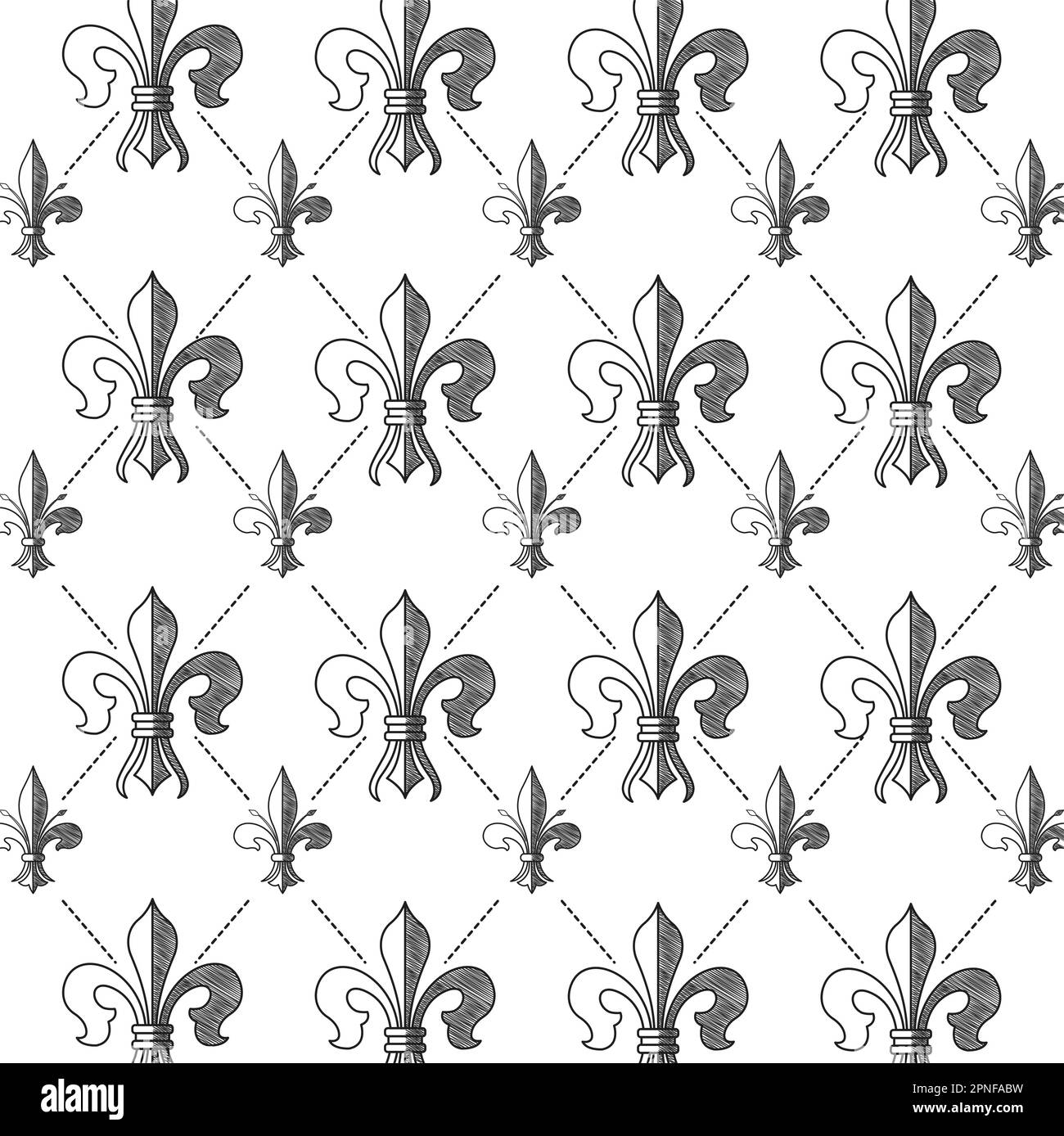 Seamless pattern background with lys flower symbols Vector Stock Vector ...