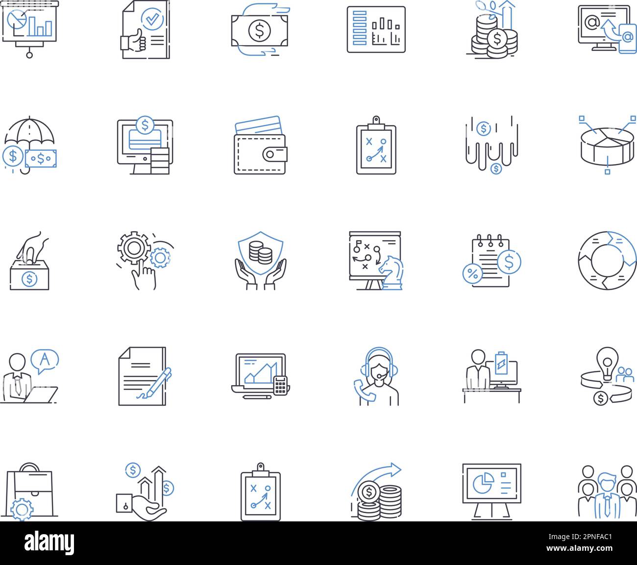 Investment consulting line icons collection. Portfolio, Allocation, Risk, Analysis ...
