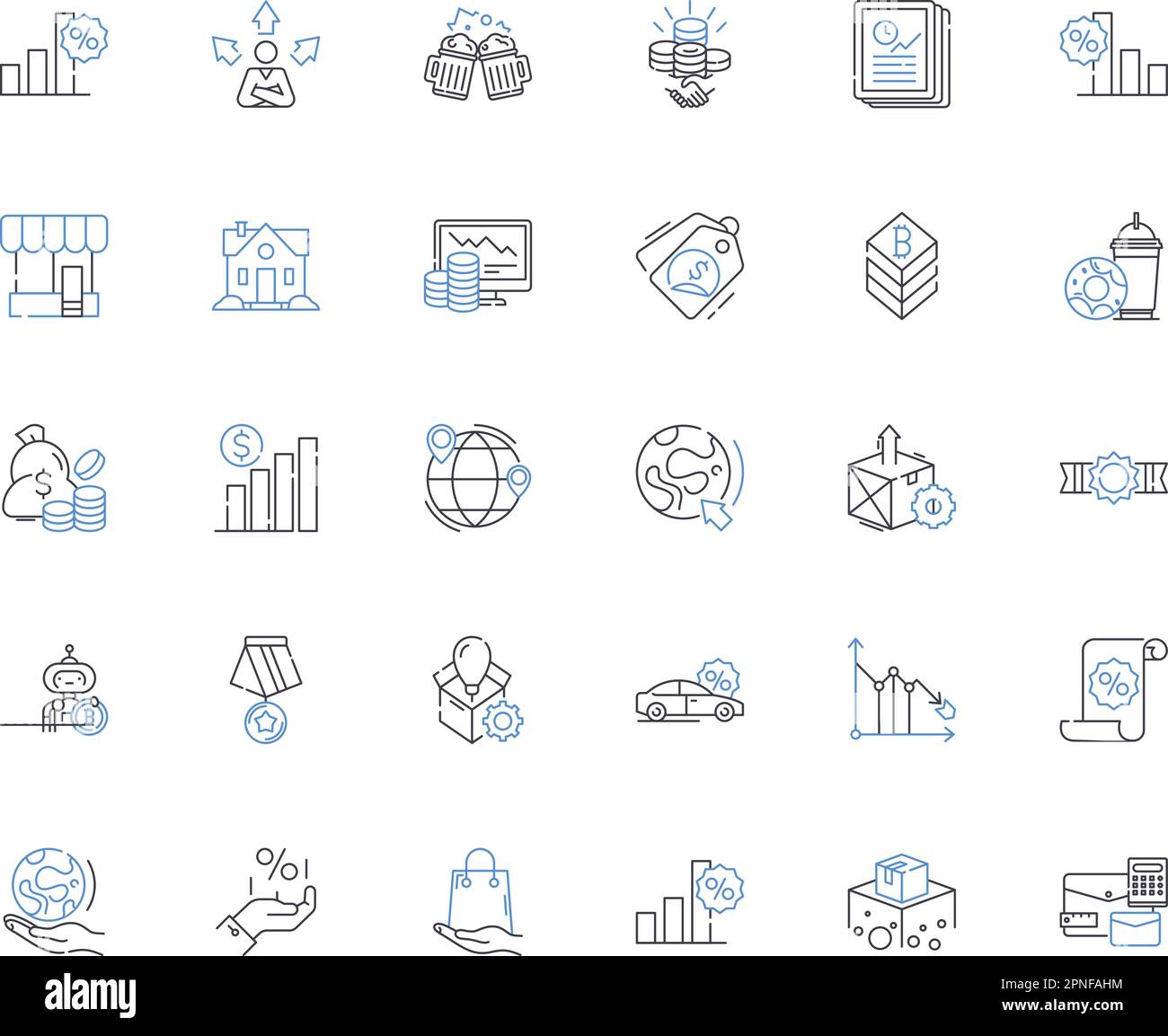 Rebate programs line icons collection. Discounts, Savings, Refunds ...