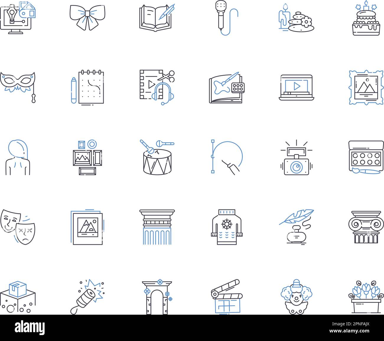 Artistic jobs line icons collection. Painter, Sculptor, Illustrator ... Artistic jobs line icons collection. Painter, Sculptor, Illustrator ...