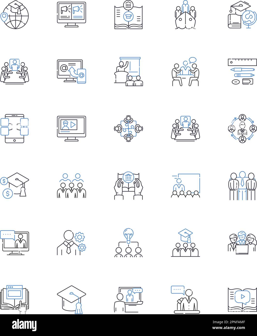 Educating line icons collection. Learning, Teaching, Knowledge ...