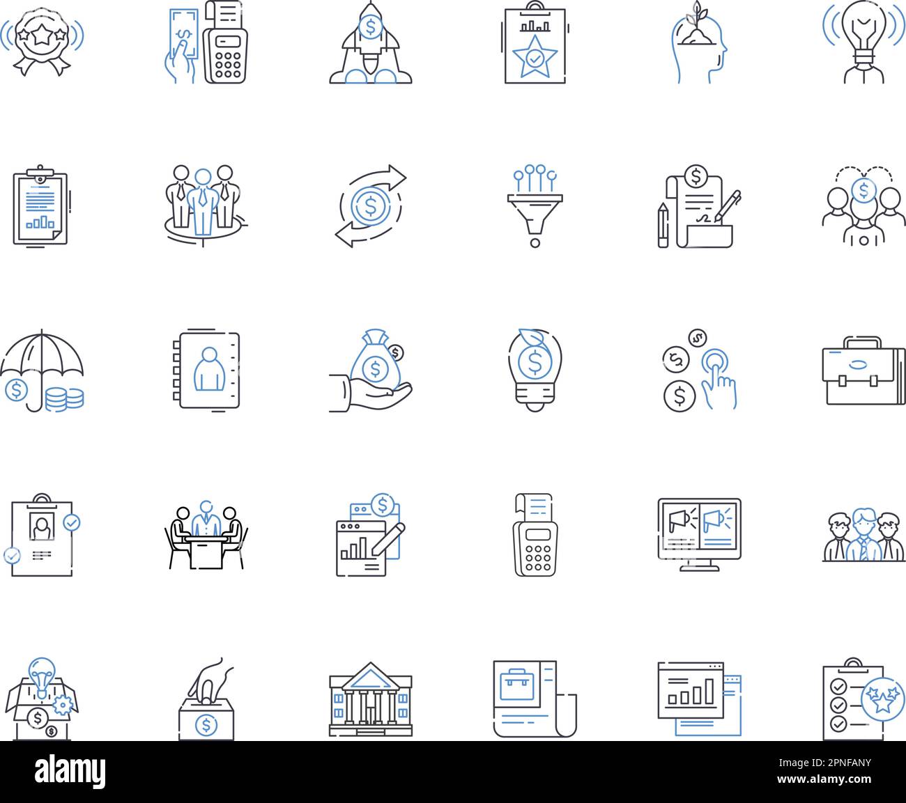 Management Strategies Line Icons Collection Organization Prioritization Delegation