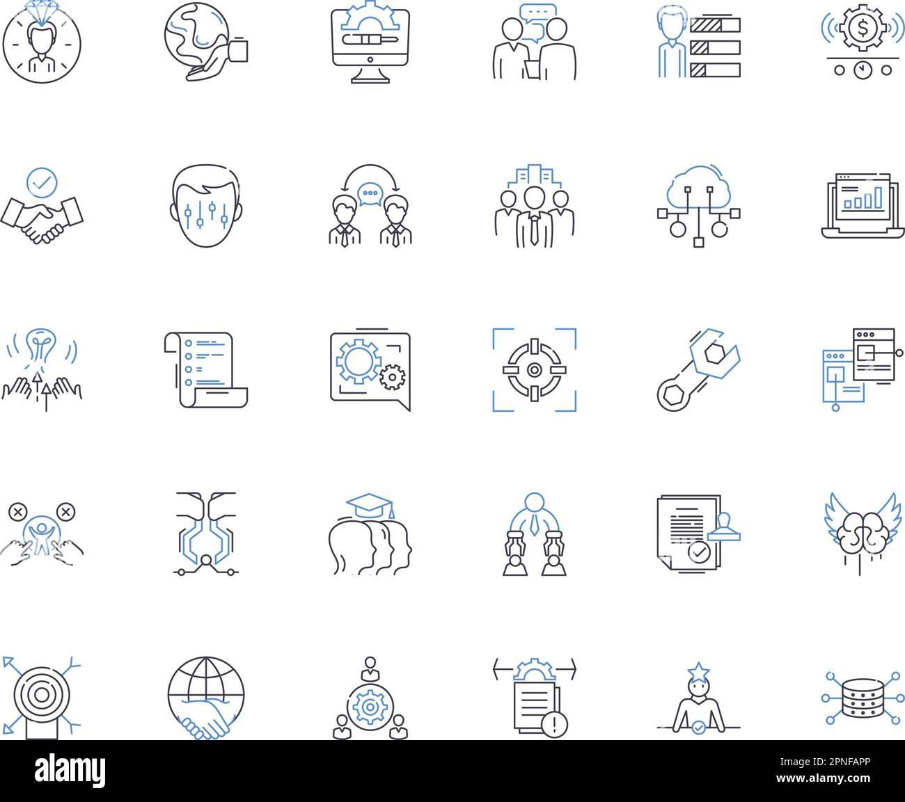 Leadership training line icons collection. Empowerment, Vision ...