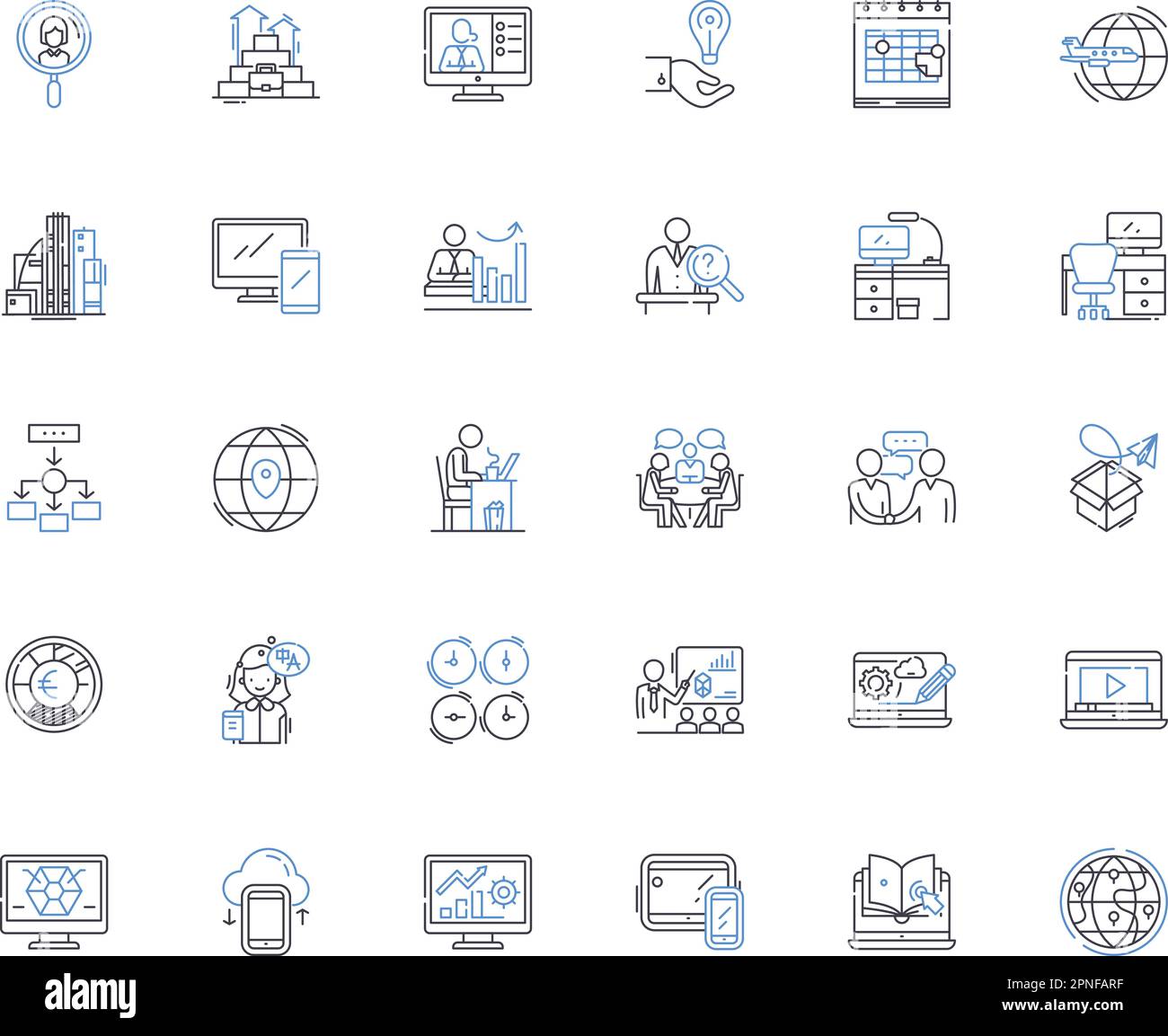 Enterprise mechanism line icons collection. Efficiency, Optimization, Integration, Strategy ...