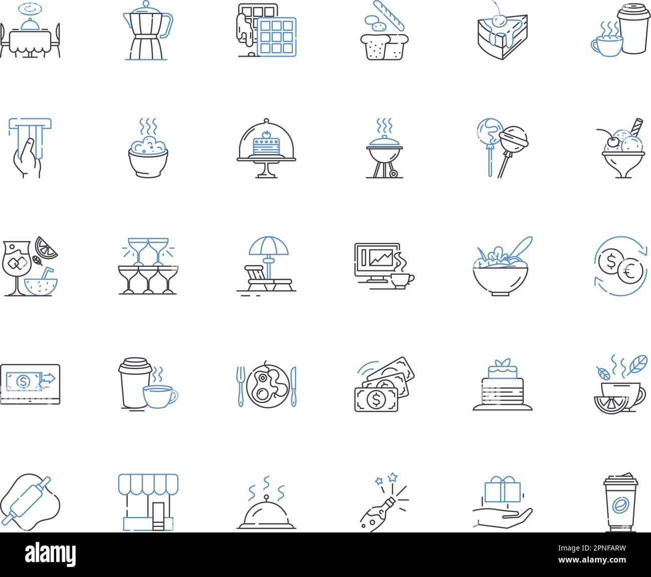 Brasserie line icons collection. Ambiance, Authentic, Bistro, Brewpub ...