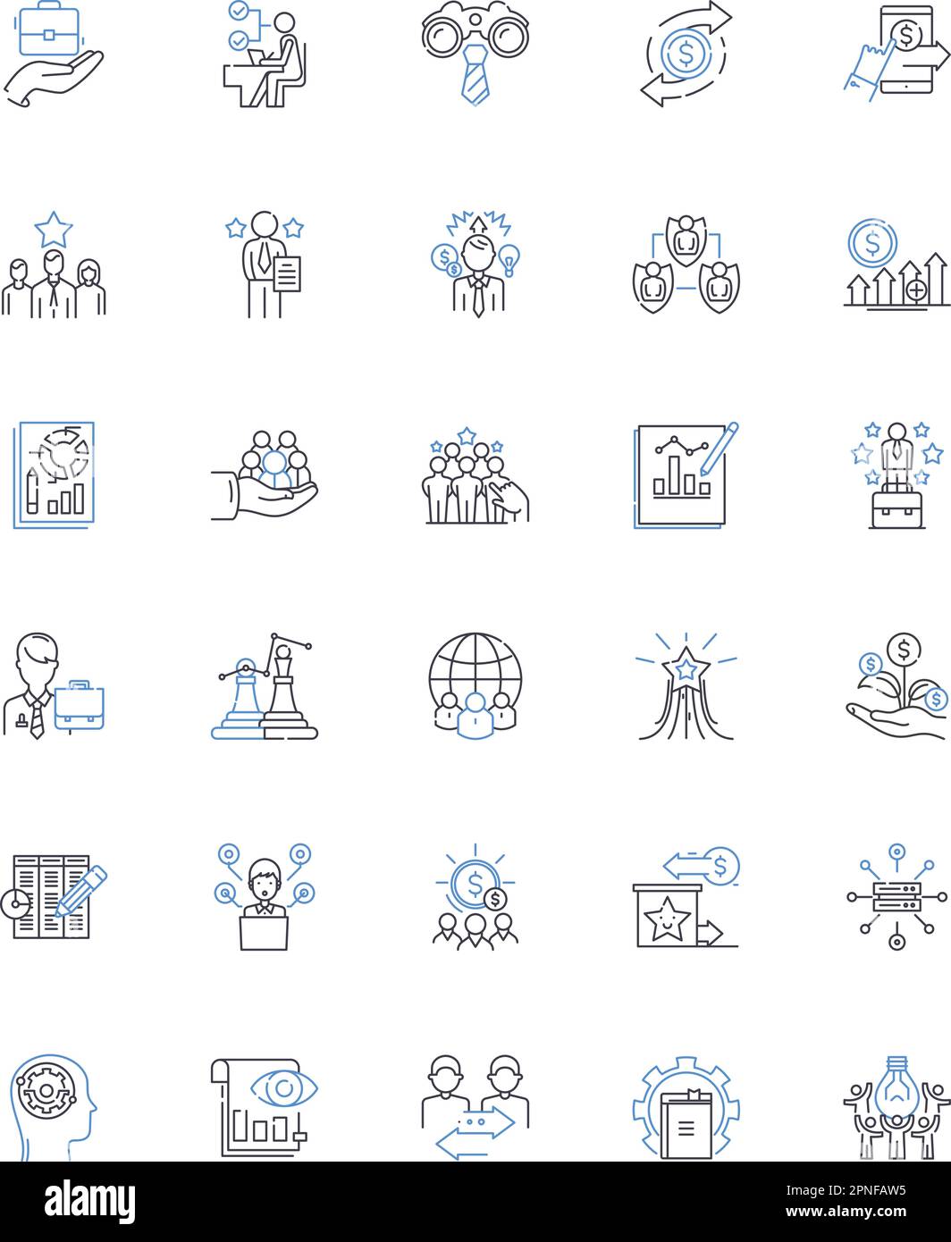 Job Efficiency Line Icons Collection Streamlining Optimization Productivity Time Management