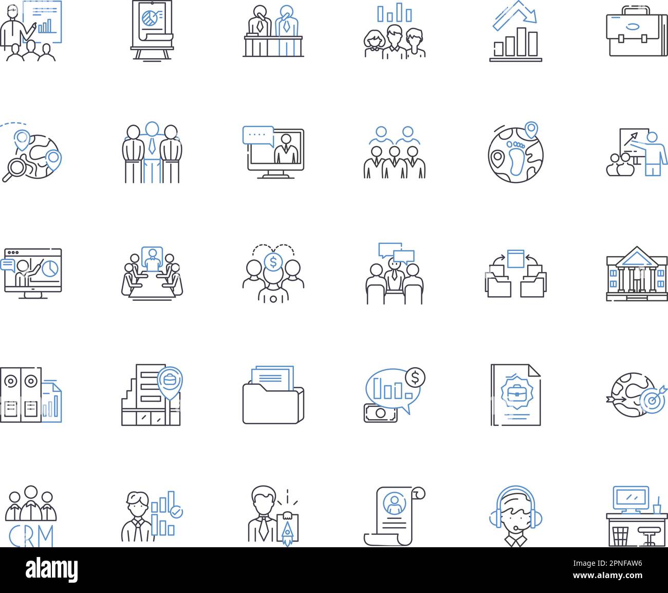 External agency line icons collection. Expertise, Collaboration ...