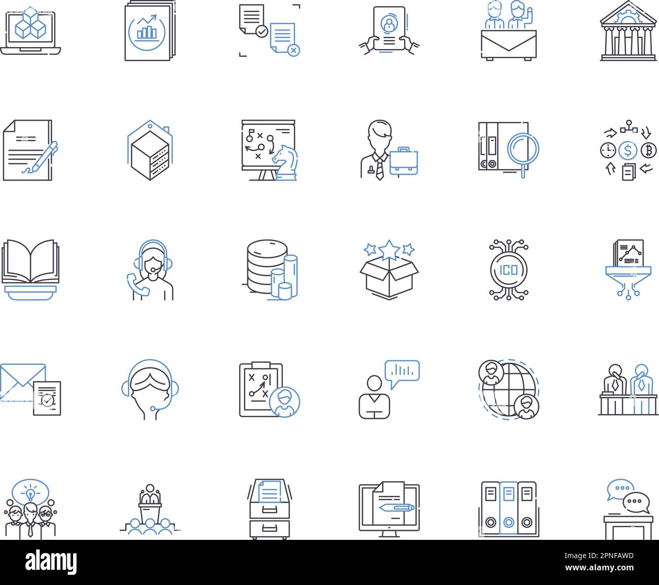 Business development line icons collection. Strategic, Innovate ...