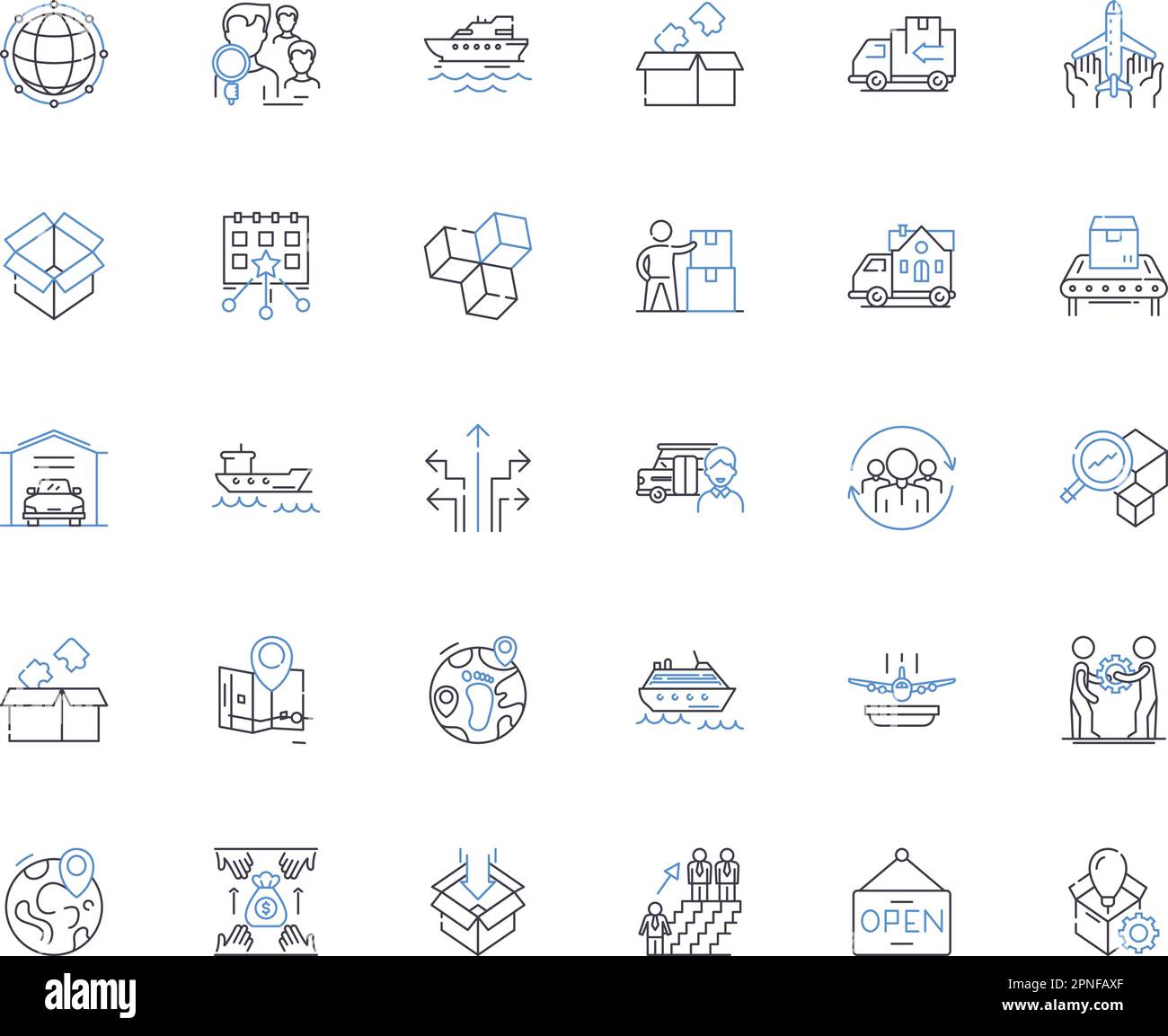 Provision line icons collection. Supply, Delivery, Allocation ...