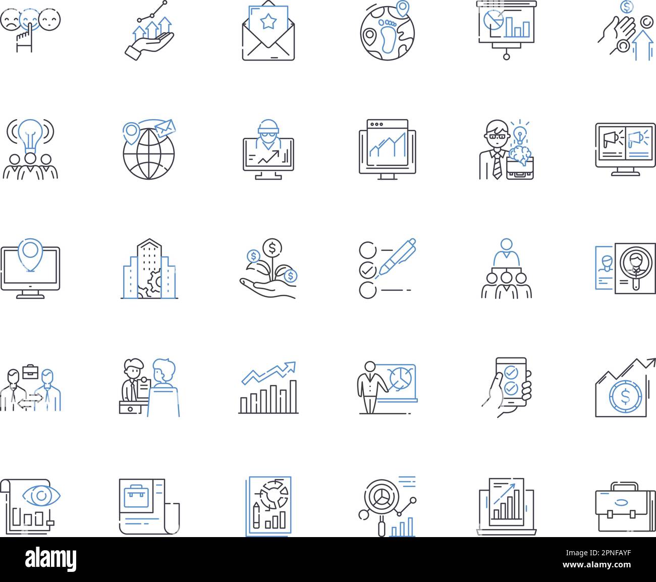 Business Growth line icons collection. Expansion, Development, Innovation, Increase, Scalability ...