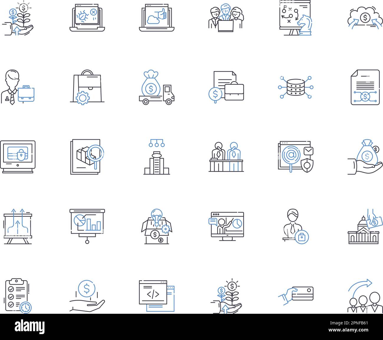 Amalgamation line icons collection. Fusion , Consolidation ...