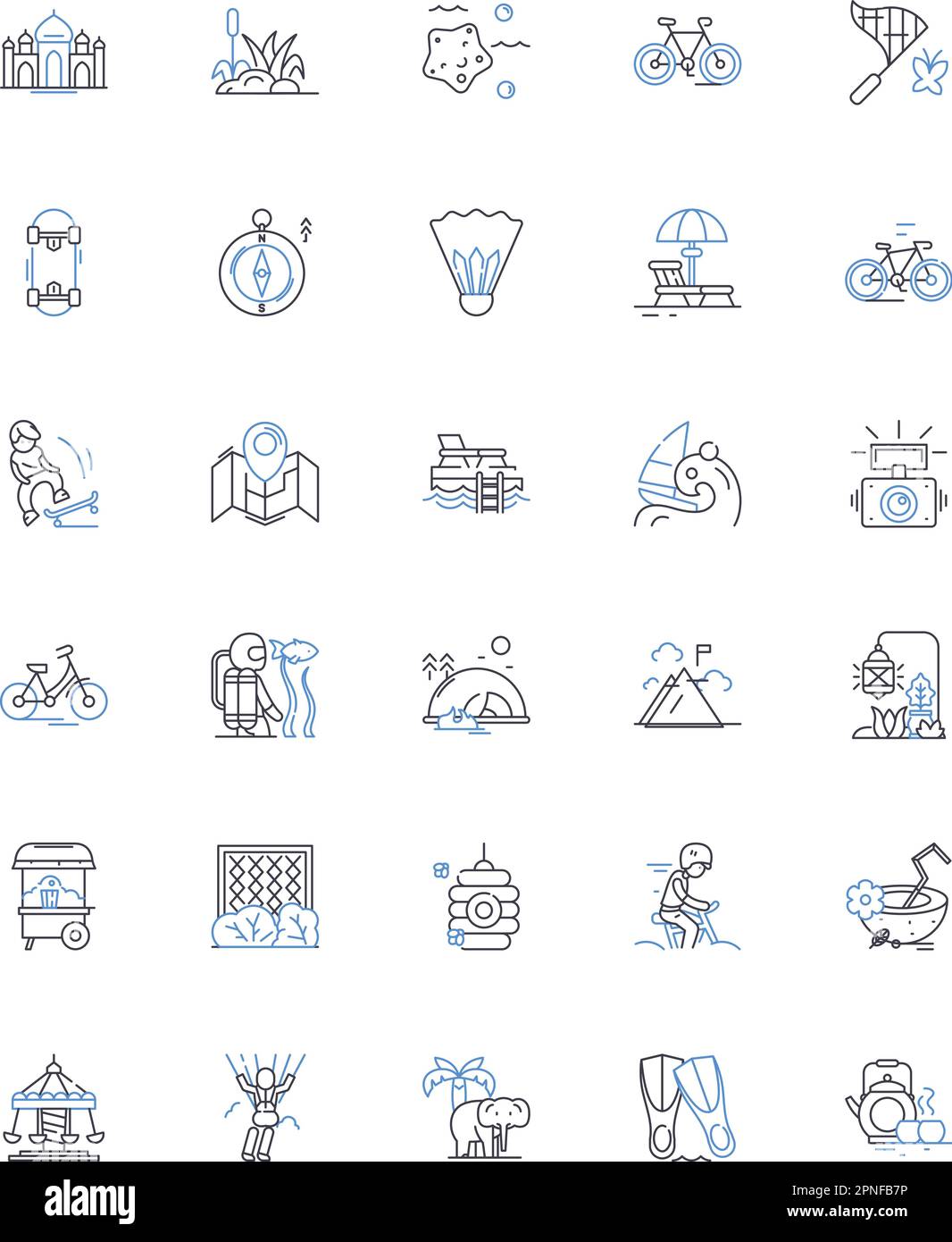 Mountain expedition line icons collection. Summit, Altitude, Climbing ...