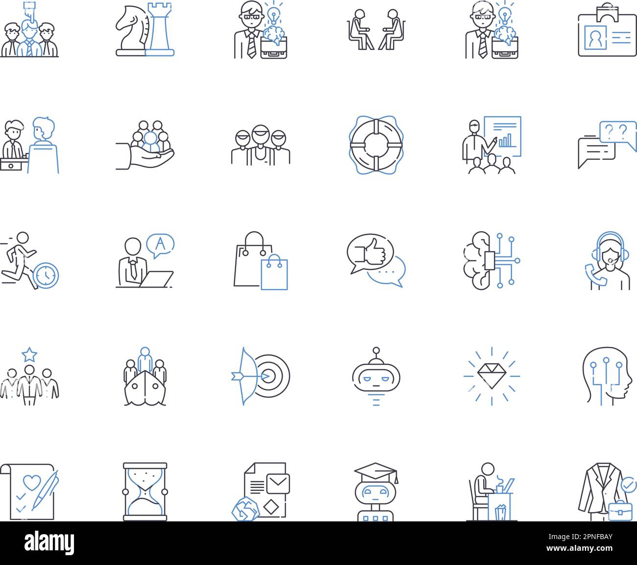 Workforce Planning Line Icons Collection Forecasting Recruitment Retention Analysis