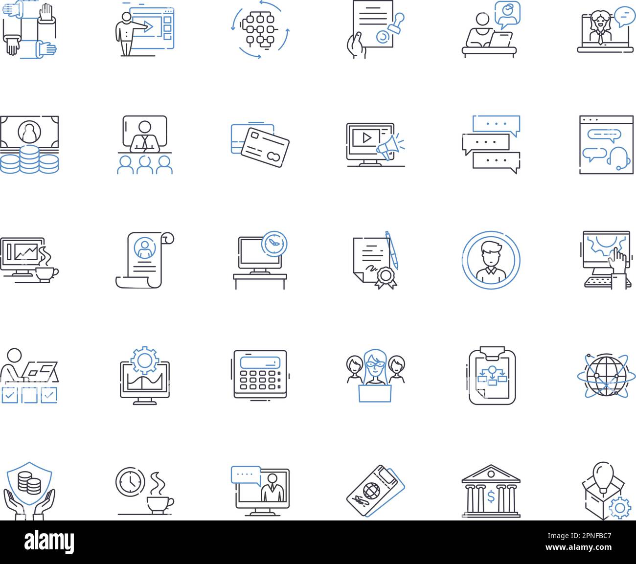 Firm Protocol Line Icons Collection Efficiency Structure Consistency Guidelines Procedures