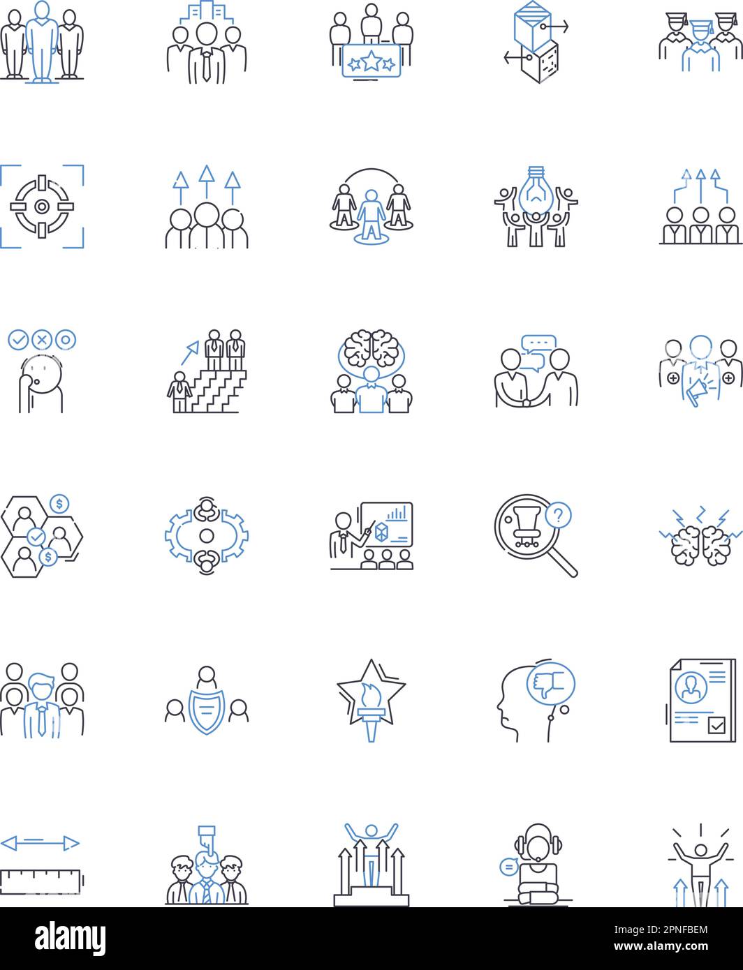 Office staff line icons collection. Productivity, Meetings, Computer ...