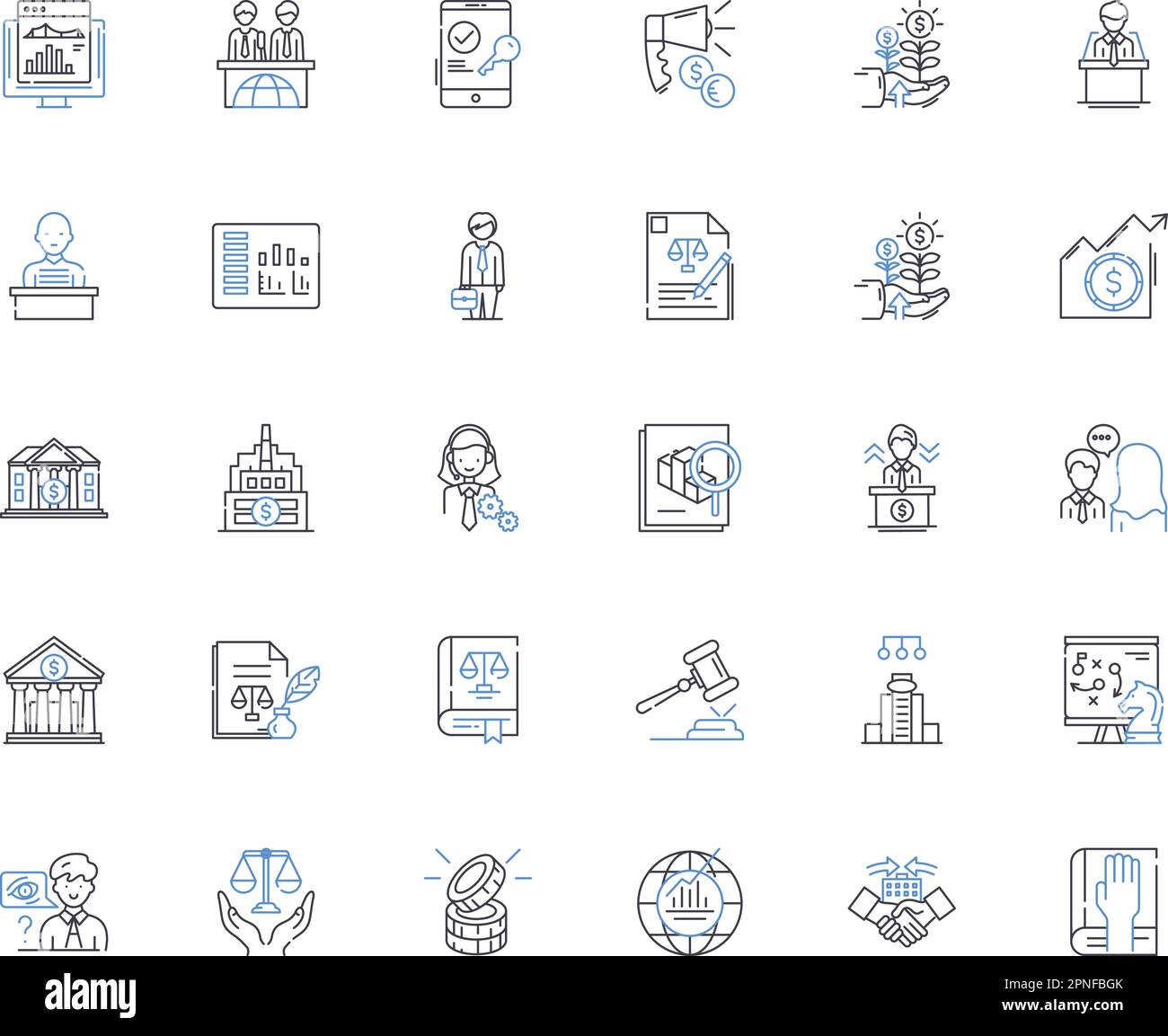 Investment bank line icons collection. Finance, Securities, Capital ...