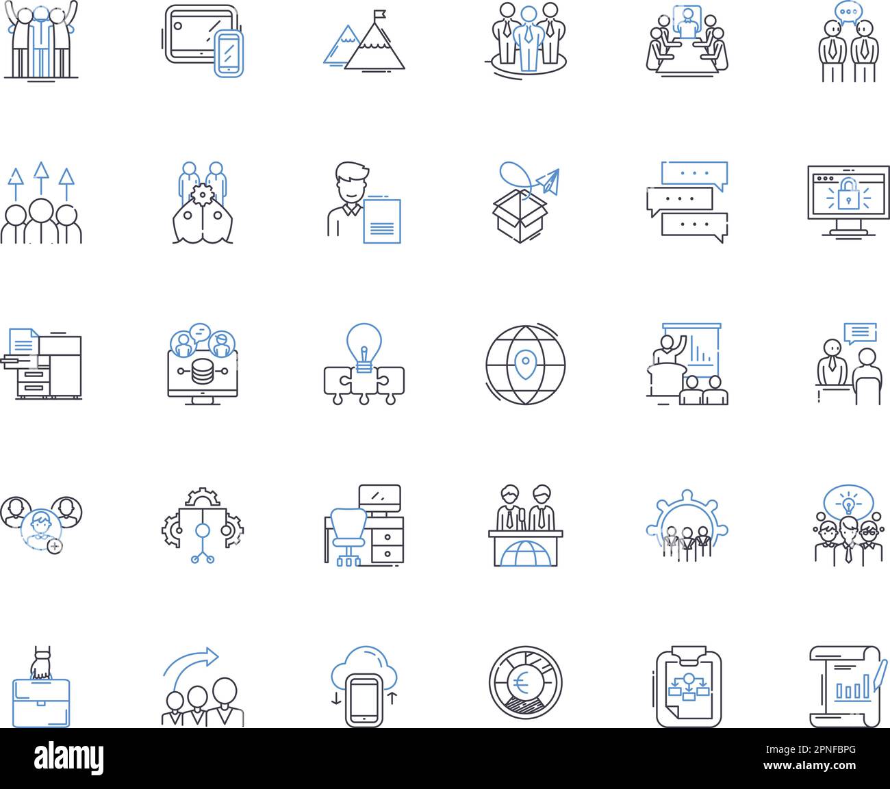 Leadership retreat line icons collection. Empowerment, Team building ...