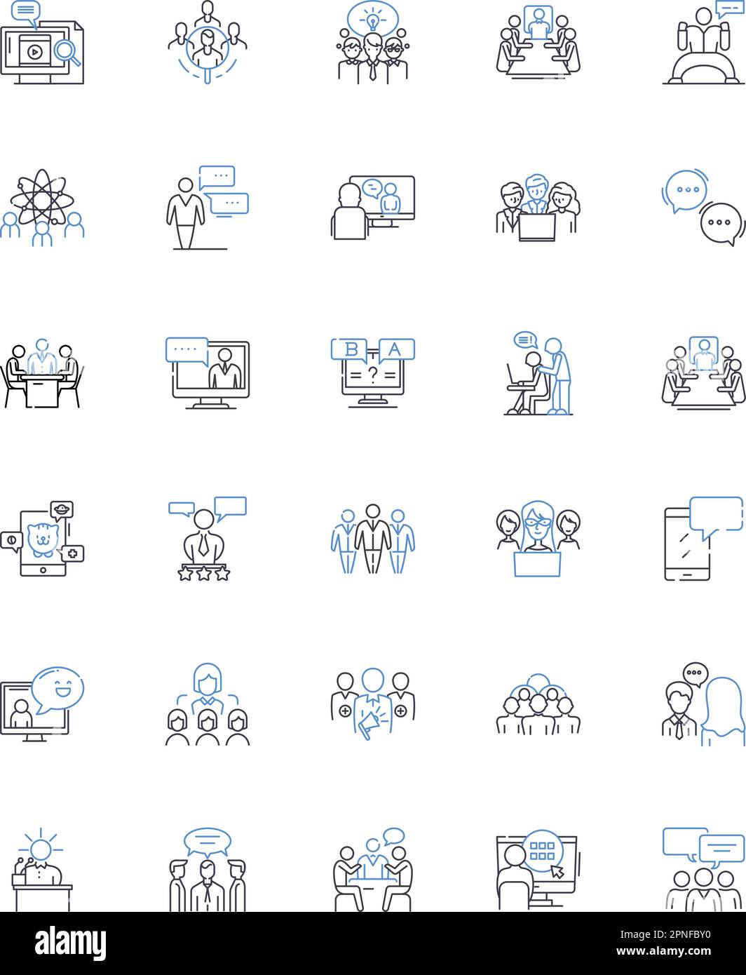 Chattering individuals line icons collection. Babble, Gossip, Chatter ...