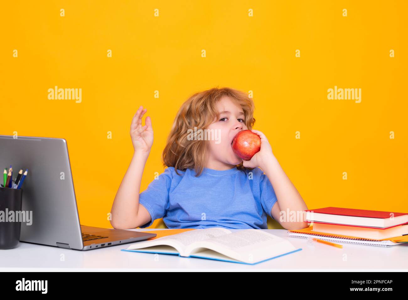 School child. Kid boy from elementary school. Pupil go study. Clever ...